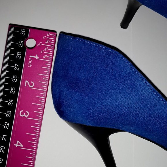 Mojo Moxy | Shoes | Dolce Tammy Sz 7 2 M Cobalt Blue Suede Black Heel ...